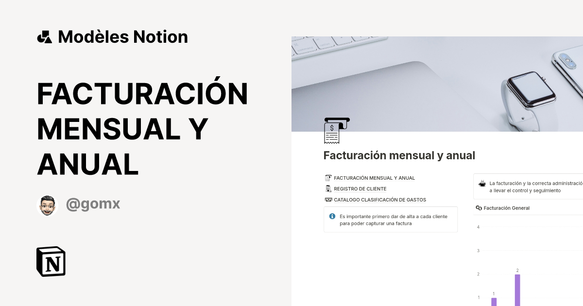 Modèle FACTURACIÓN MENSUAL Y ANUAL | Marketplace Notion