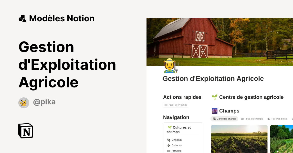 Modèle Farmer OS | Marketplace Notion