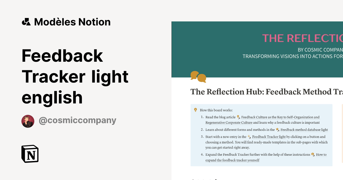 Feedback Tracker light english | Modèle créé par Anja Bauer ...