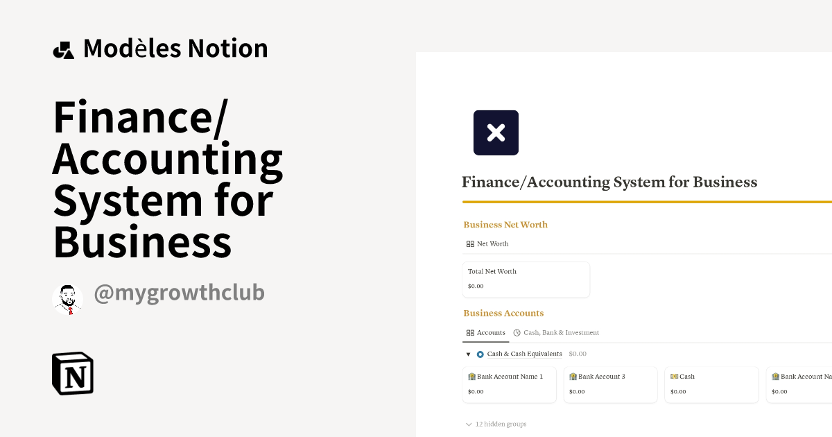 Finance/Accounting System for Business | Modèle créé par Emmanuel ...