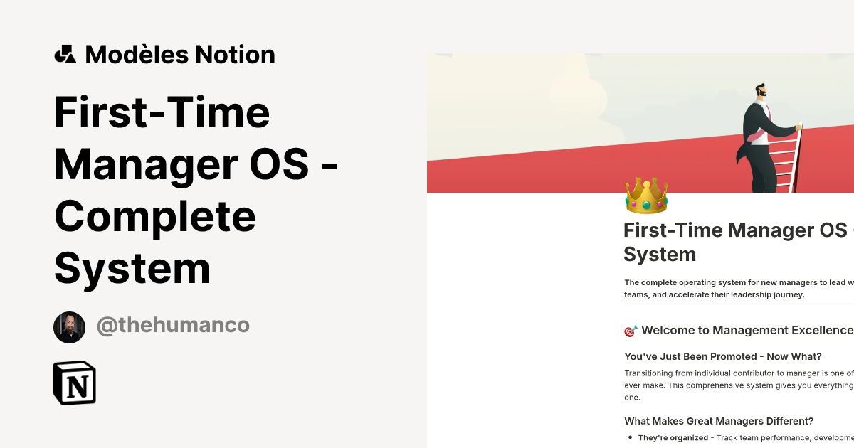 First-Time Manager OS - Complete System | Modèle créé par The Human Co ...