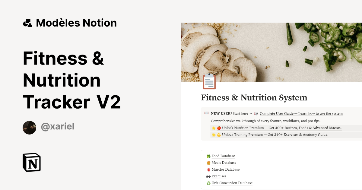 Fitness & Nutrition Tracker V2 | Modèle créé par Xariel | Marketplace ...
