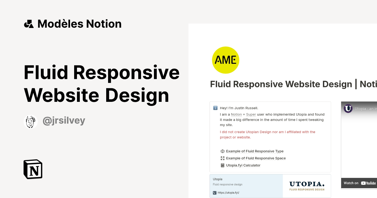 Modèle Fluid Responsive Website Design | Marketplace Notion