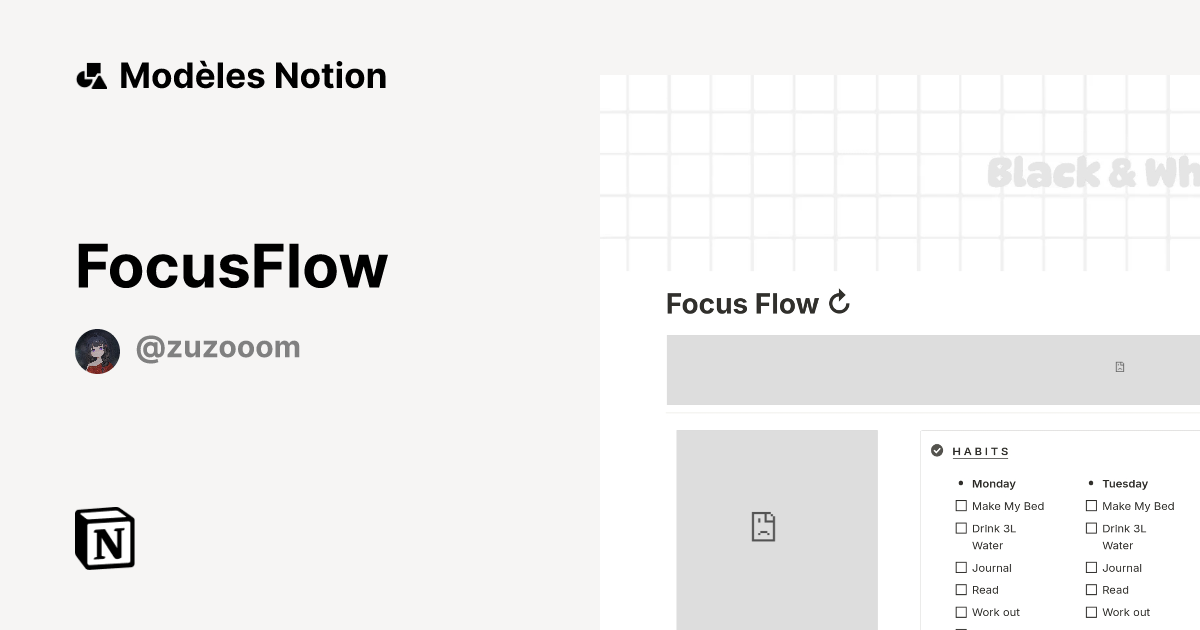 Modèle FocusFlow | Marketplace Notion