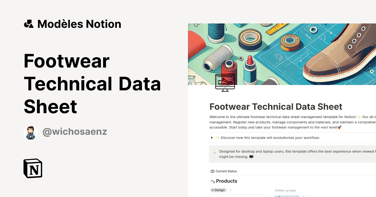 Footwear Technical Data Sheet | Modèle créé par Wicho Saenz ...