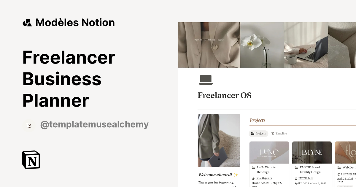 Modèle Freelancer Business Planner | Marketplace Notion