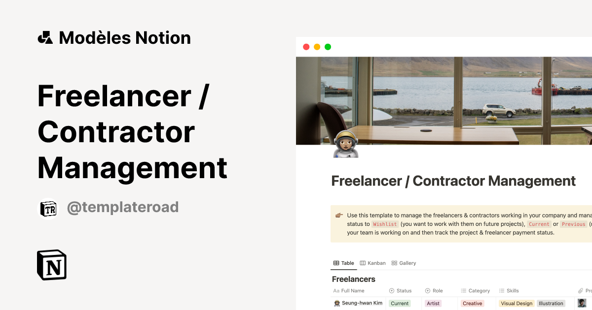 Freelancer / Contractor Management | Modèle créé par Template Road ...