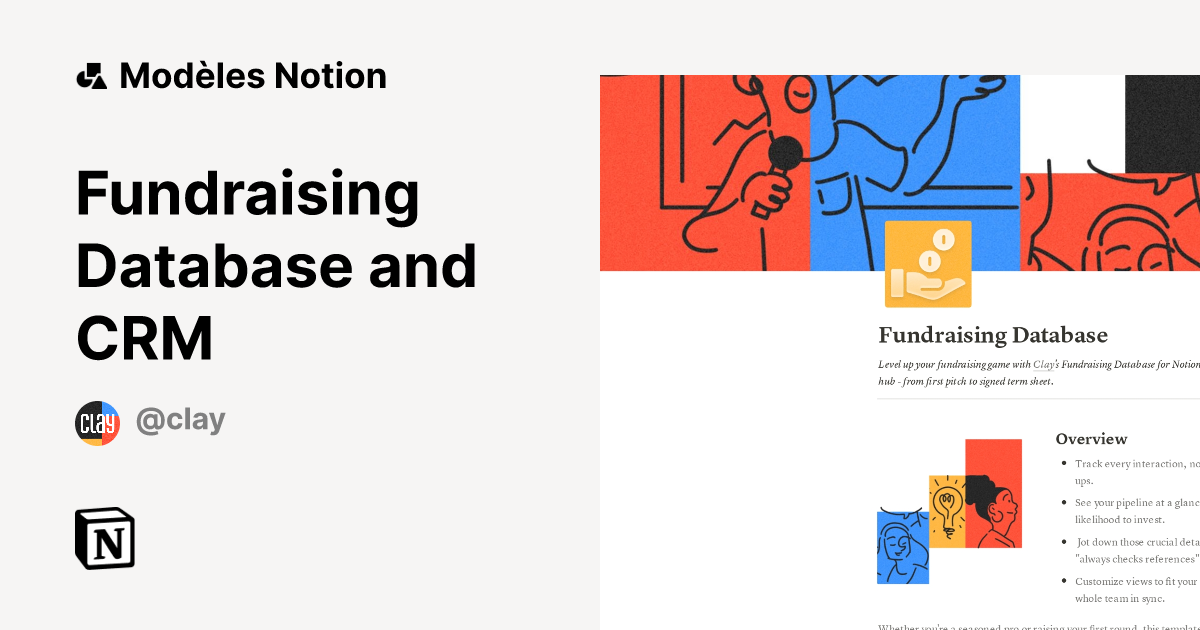 Modèle Fundraising Database and CRM | Marketplace Notion