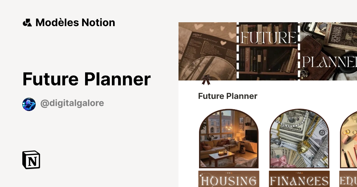 Future Planner | Modèle créé par Digital Galore | Marketplace Notion