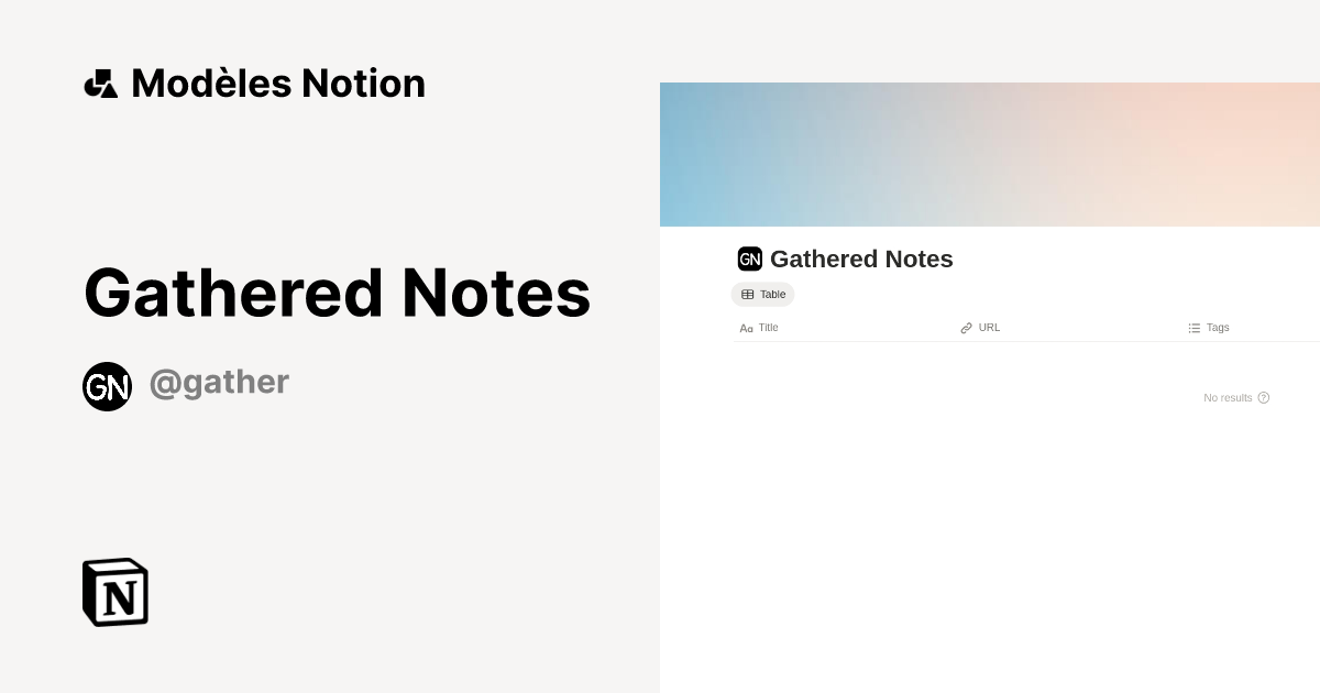 Gathered Notes | Modèle créé par Gather | Marketplace Notion