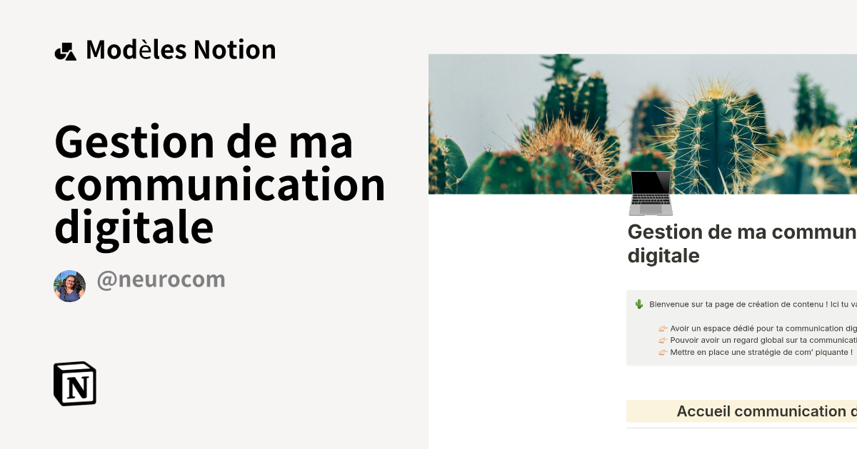 Gestion de ma communication digitale | Modèle créé par Mme Cactus ...