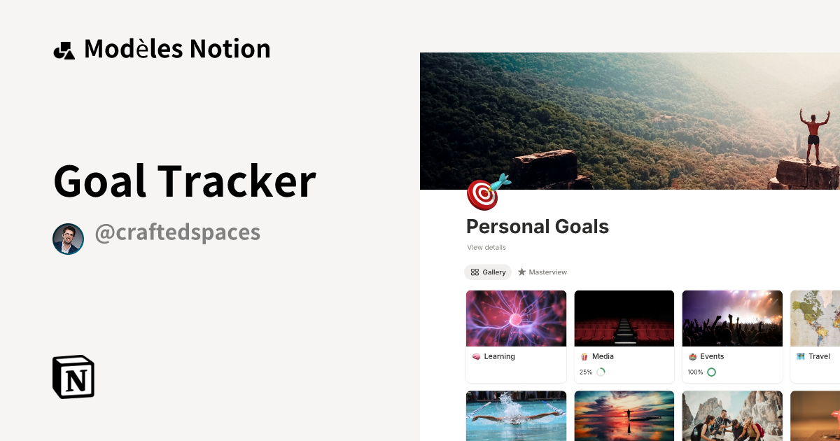 Modèle Goal Tracker | Marketplace Notion