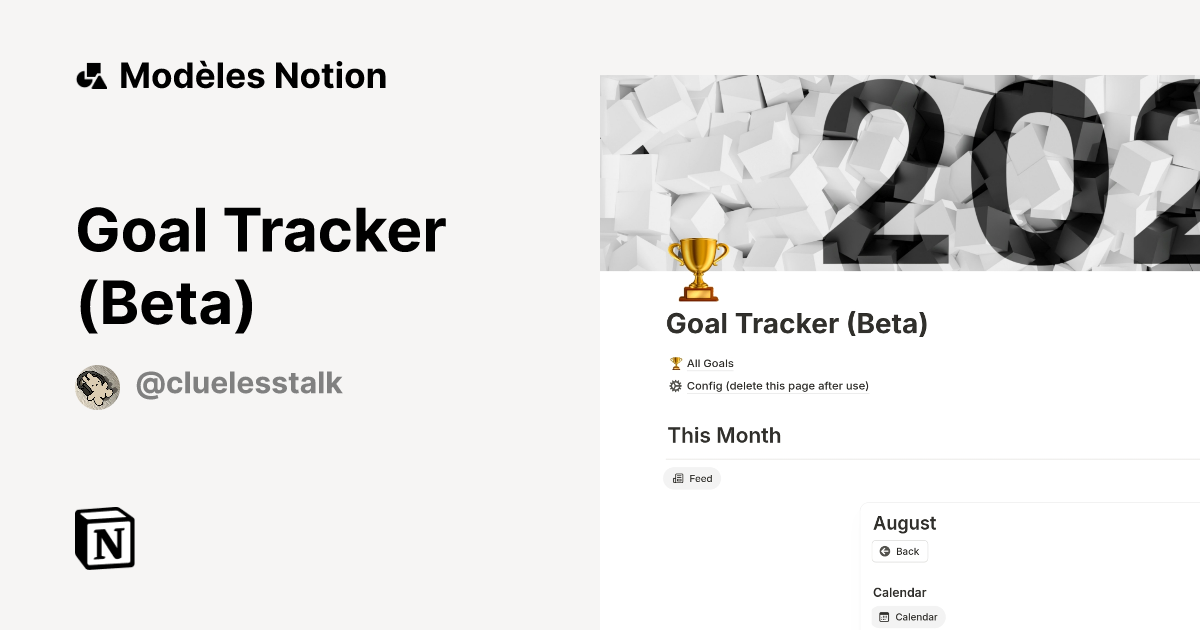 Modèle Goal Tracker (Beta) | Marketplace Notion