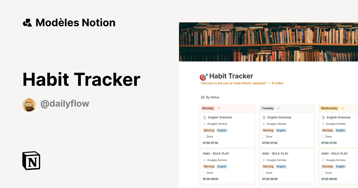 Modèle Habit Tracker | Marketplace Notion