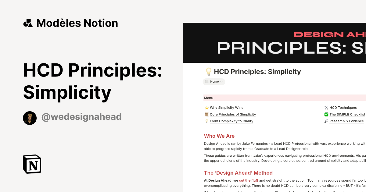 HCD Principles: Simplicity | Modèle créé par Design Ahead | Marketplace ...