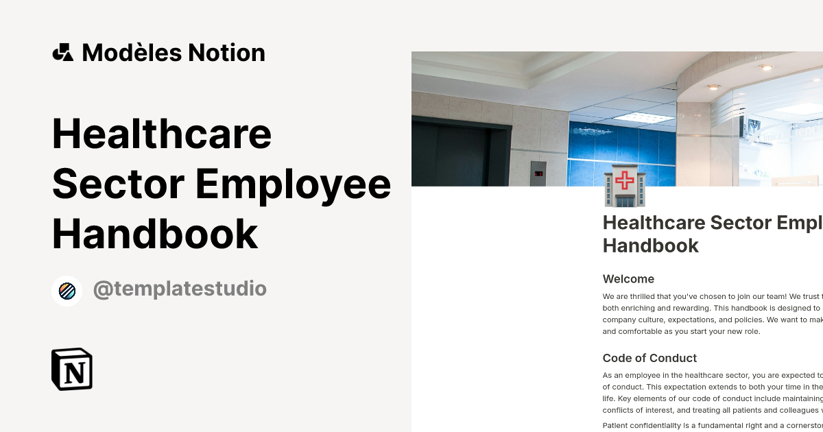 Healthcare Sector Employee Handbook | Modèle créé par Template Studio ...