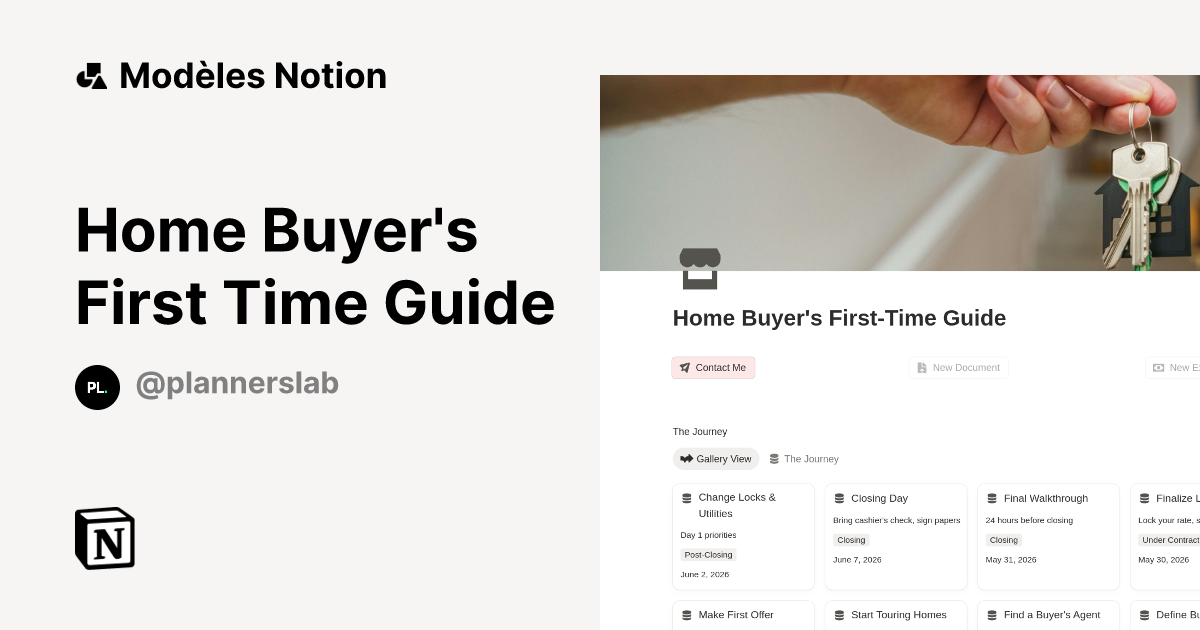 Home Buyer's First Time Guide | Modèle créé par Planners Lab ...