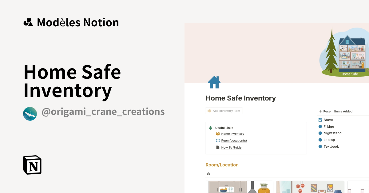 Modèle Home Safe Inventory | Marketplace Notion