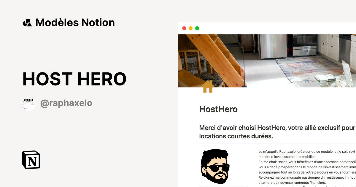 HOST HERO | Modèle créé par Raphaxelo | Marketplace Notion