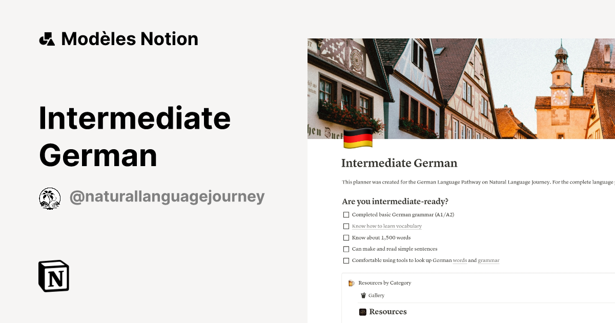 Intermediate German | Modèle créé par Natural Language Journey ...
