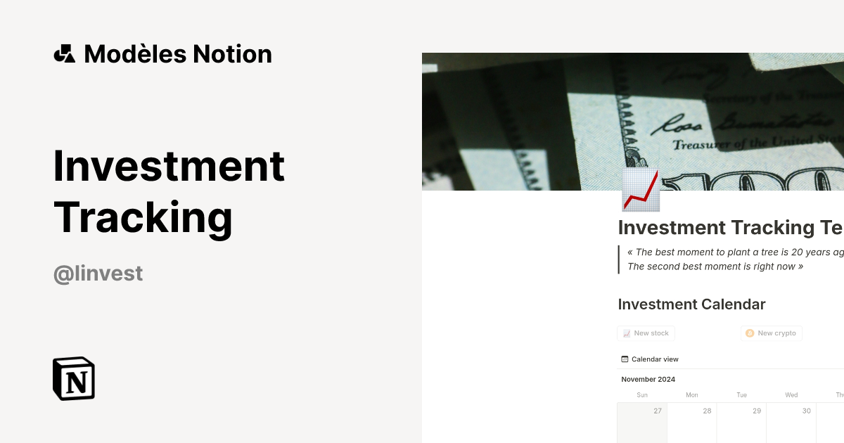 Modèle Investment Tracking | Marketplace Notion