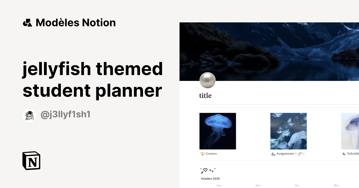 jellyfish themed student planner | Modèle créé par jelly | Marketplace ...