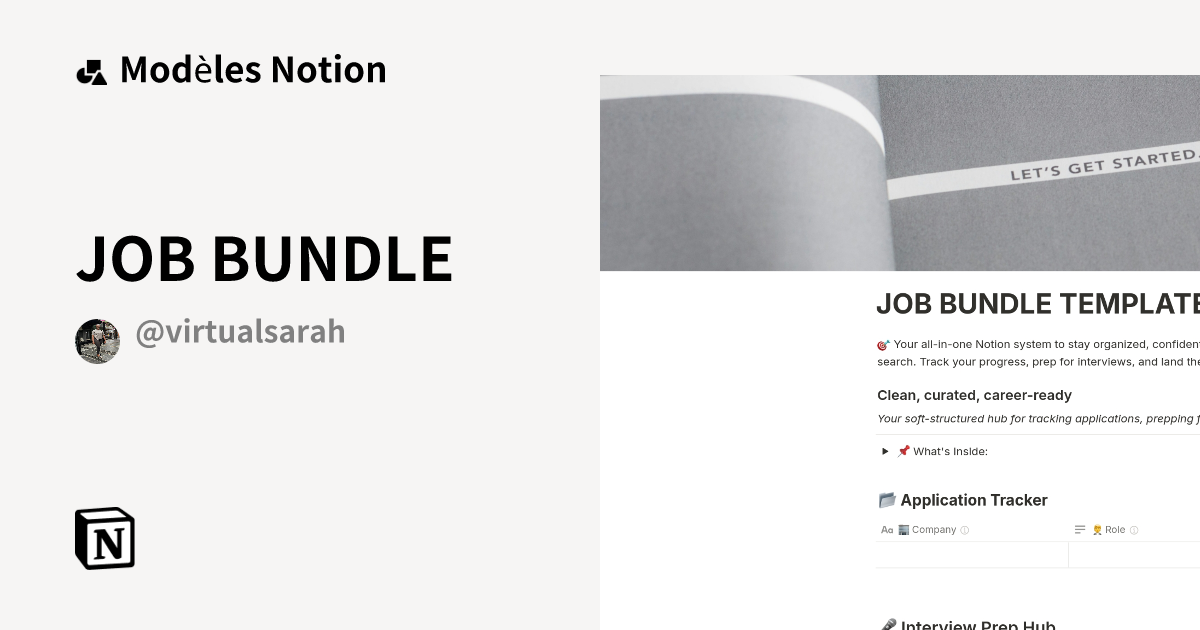 Modèle JOB BUNDLE | Marketplace Notion
