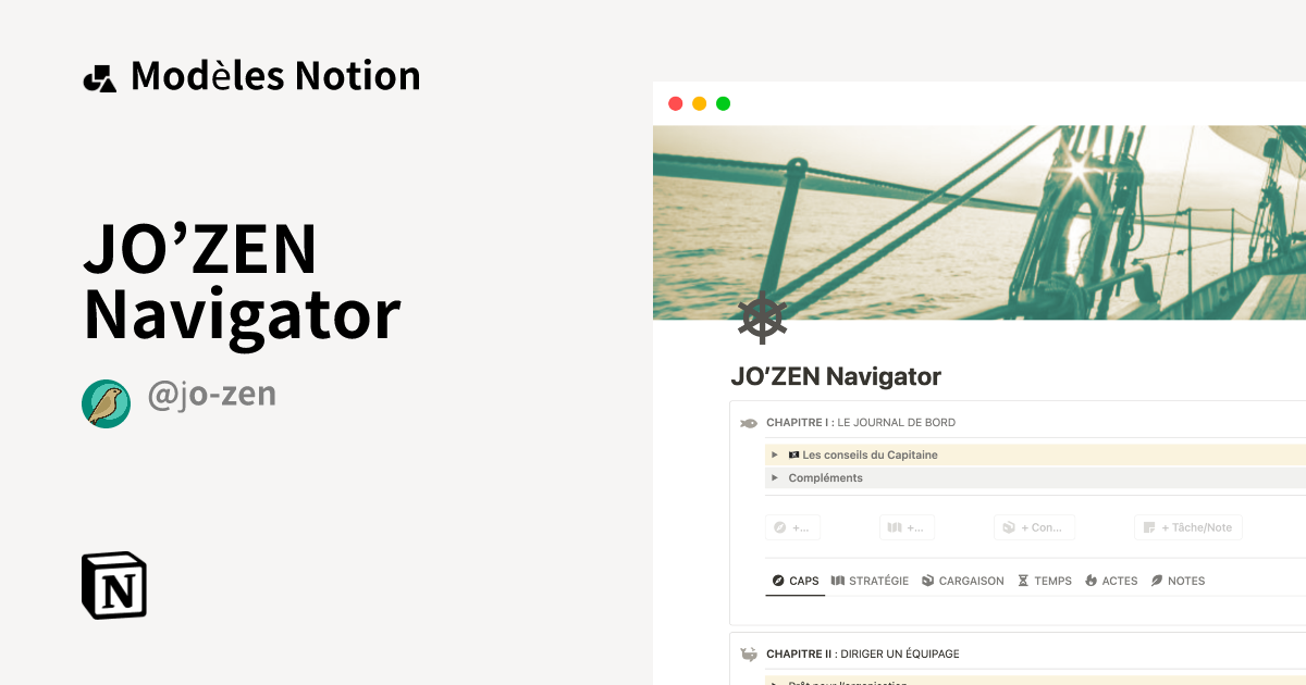 JO’ZEN Navigator | Modèle créé par JO'ZEN | Marketplace Notion