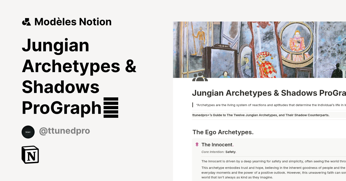 Jungian Archetypes & Shadows ProGraph⋆ | Modèle créé par ttunedpro⋆ | Marketplace Notion