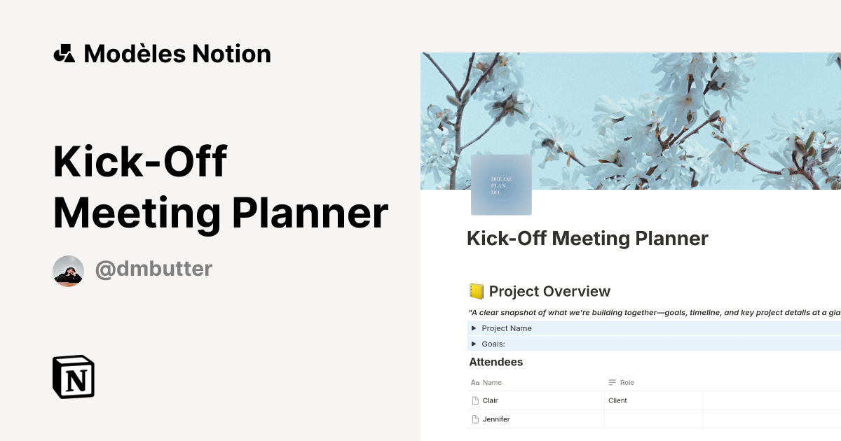 Kick-Off Meeting Planner | Modèle créé par daylynmaglangit ...