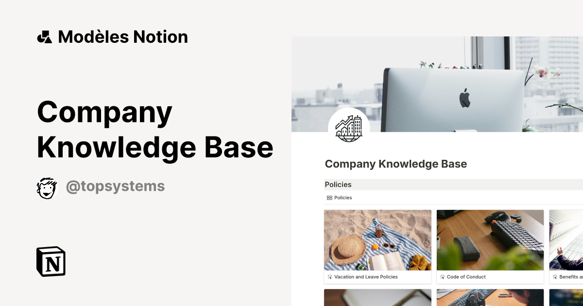 Modèle Company Knowledge Base | Marketplace Notion