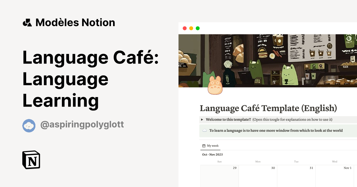 Language Café: Language Learning | Modèle créé par Aspiring.Polyglott ...