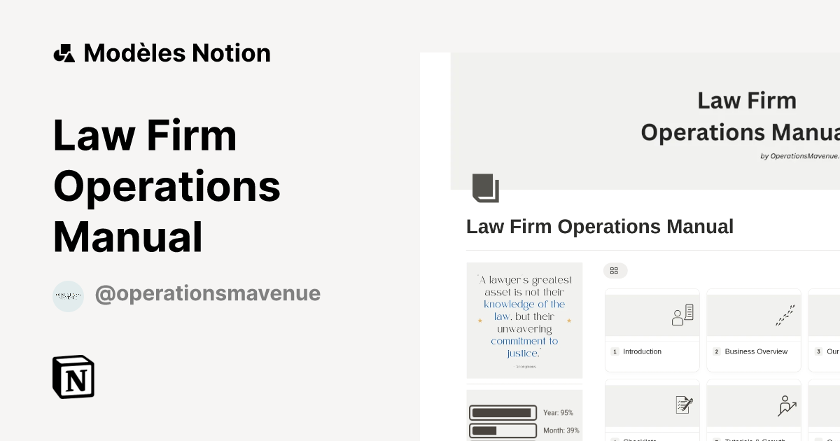 Law Firm Operations Manual | Modèle créé par OMav Consulting ...