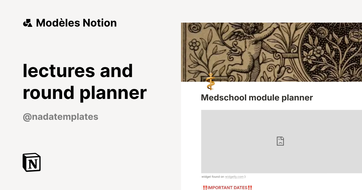 lectures and round planner | Modèle créé par Nelly | Marketplace Notion