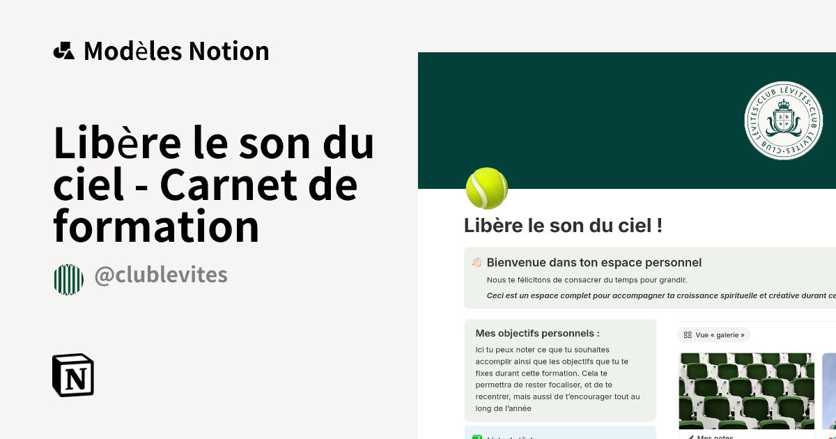 Libère le son du ciel - Carnet de formation | Modèle créé par Club ...