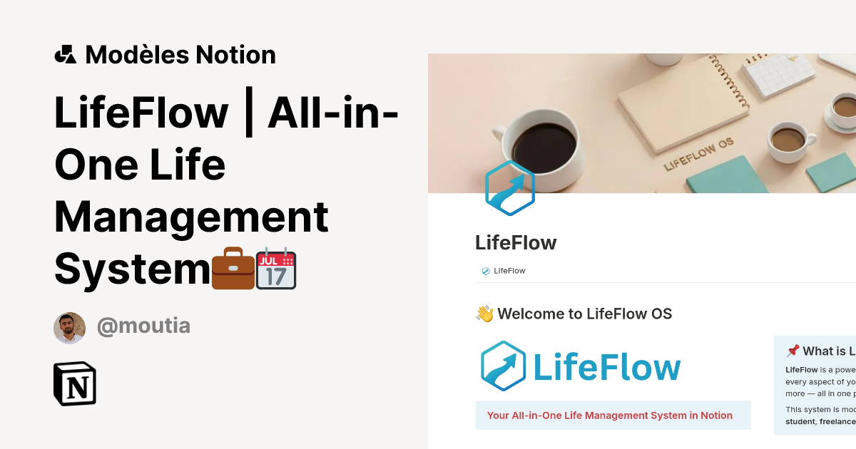 LifeFlow | All-in-One Life Management System💼📆 | Modèle créé par Moutia ...