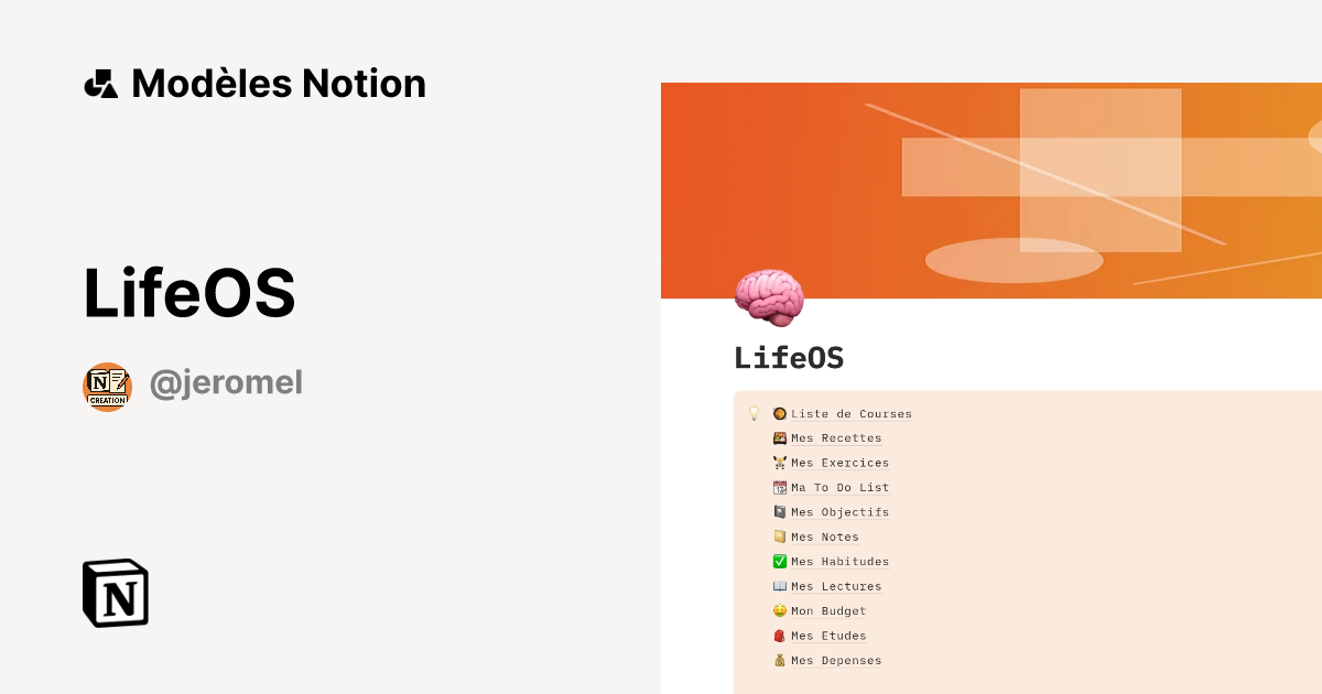 Modèle LifeOS | Marketplace Notion