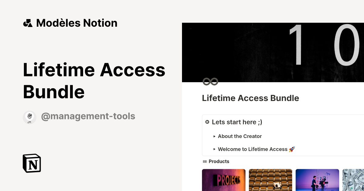 Modèle Lifetime Access Bundle | Marketplace Notion