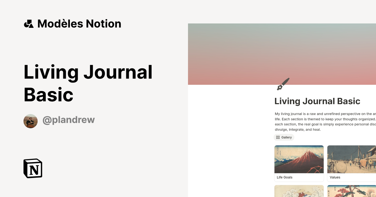 Modèle Living Journal Basic | Marketplace Notion
