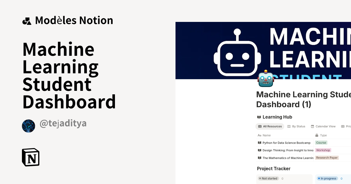 Modèle Machine Learning Student Dashboard | Marketplace Notion