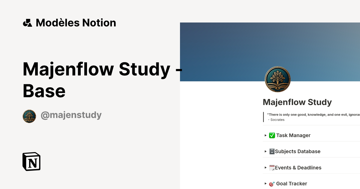 Majenflow Study - Base | Modèle créé par Majenstudy | Marketplace Notion