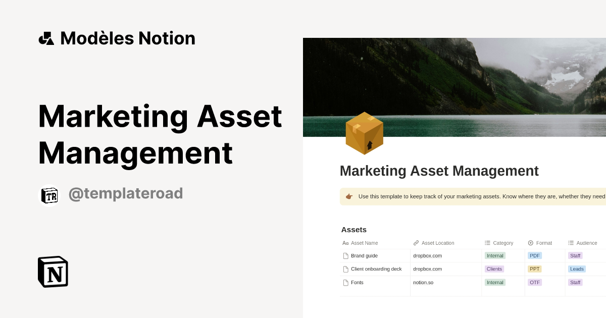 Marketing Asset Management | Modèle créé par Template Road ...