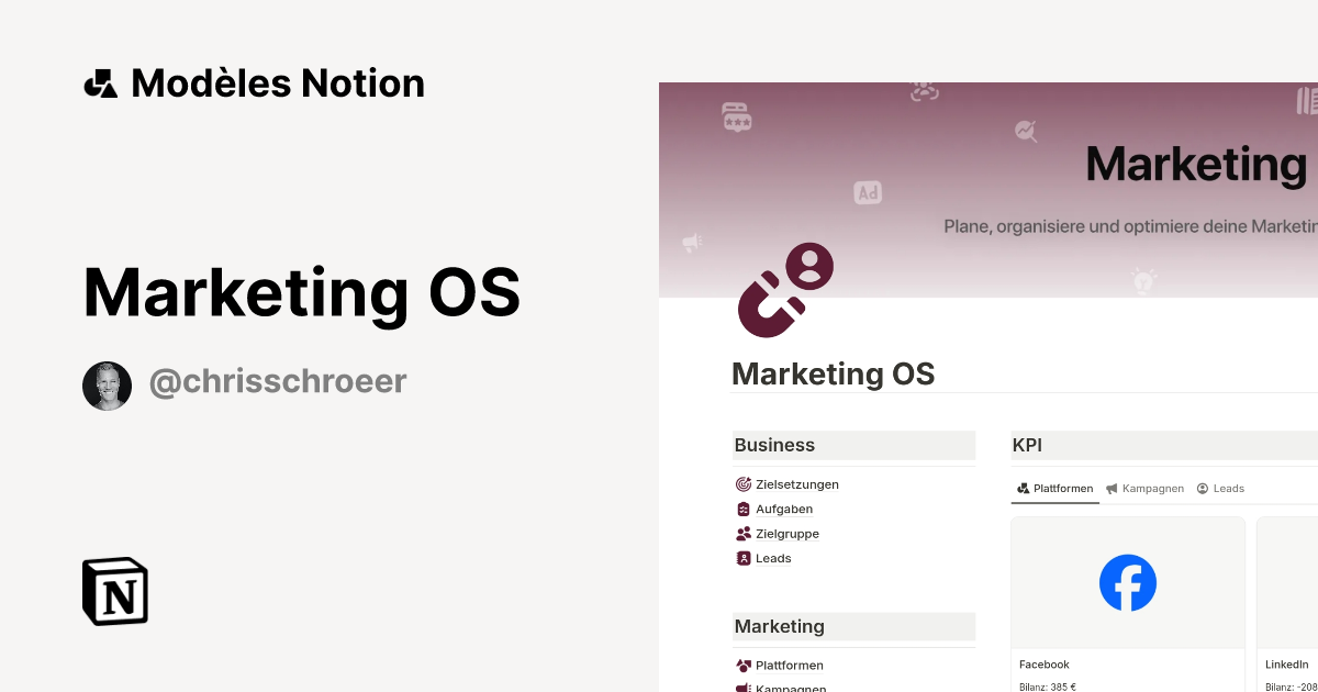 Modèle Marketing OS | Marketplace Notion
