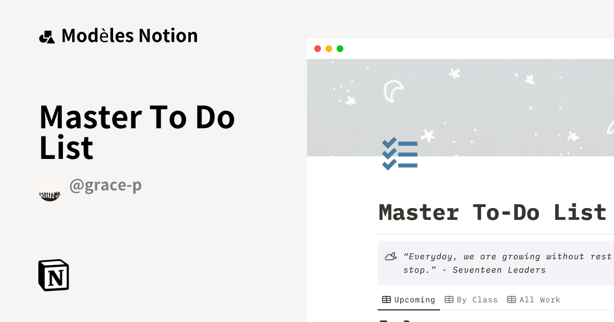 Modèle Master To Do List | Marketplace Notion