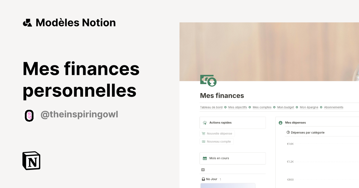 Mes finances personnelles | Modèle créé par The Inspiring Owl ...