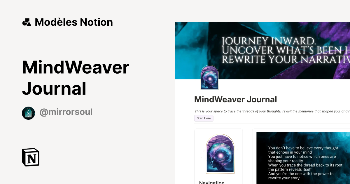 Modèle MindWeaver Journal | Marketplace Notion