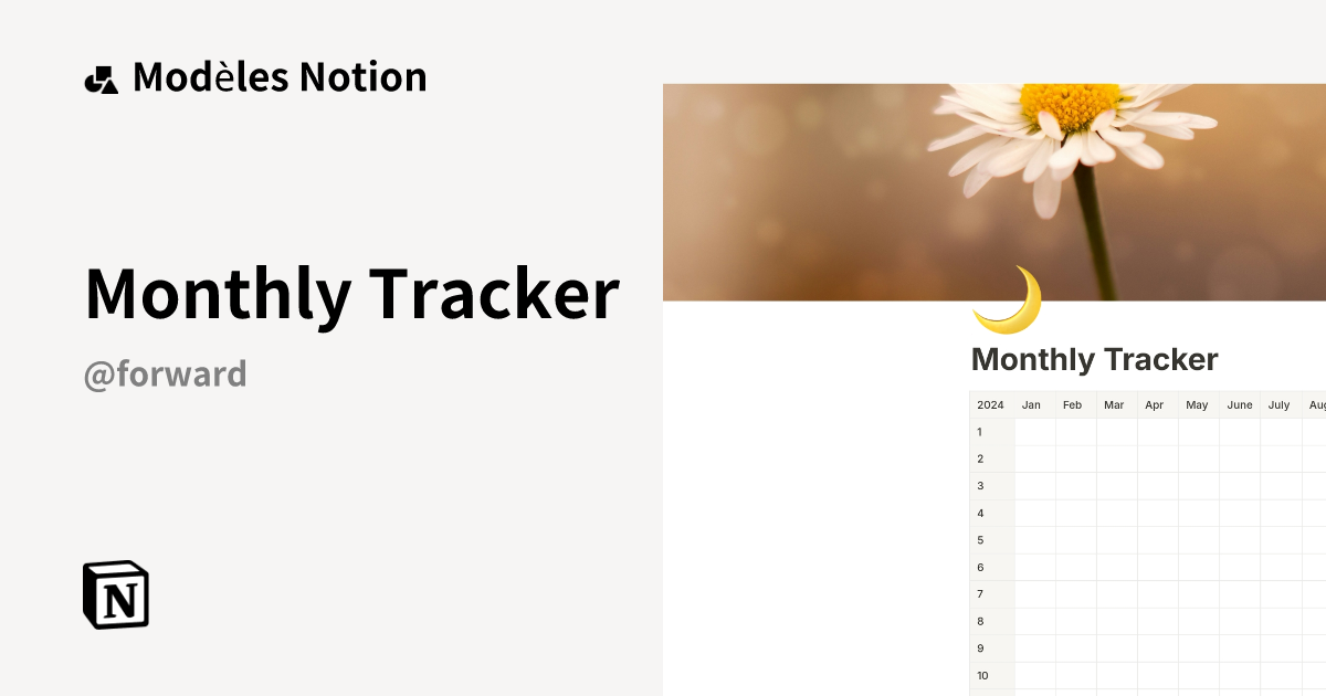 Modèle Monthly Tracker | Marketplace Notion