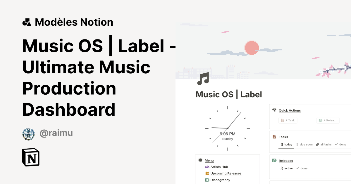 Modèle Music OS | Label - Ultimate Music Production Dashboard ...