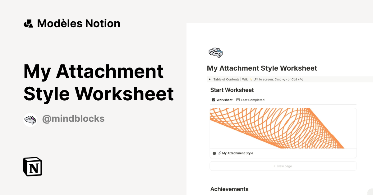 Modèle My Attachment Style Worksheet | Marketplace Notion