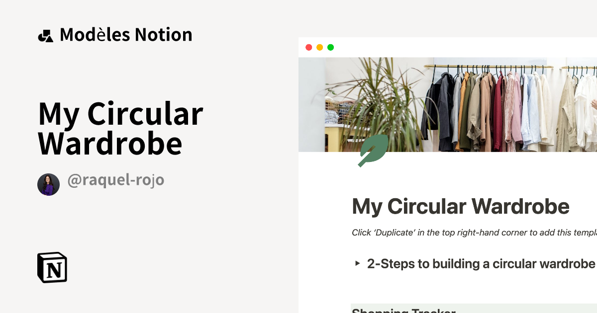 My Circular Wardrobe | Modèle créé par Raquel Rojo | Marketplace Notion